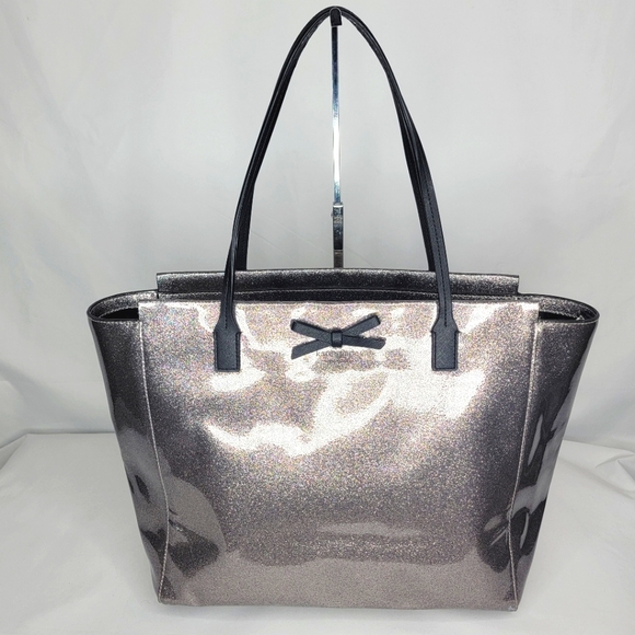 kate spade | Bags | Kate Spade Oversized Glitter Tote With Black ...